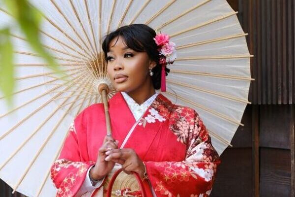 Sithelo Shozi stuns in traditional Japanese attire during her vacation ...